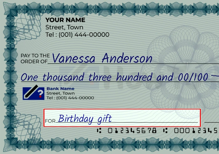 $1300 Check - How to Write a Check for 1300 Dollars?